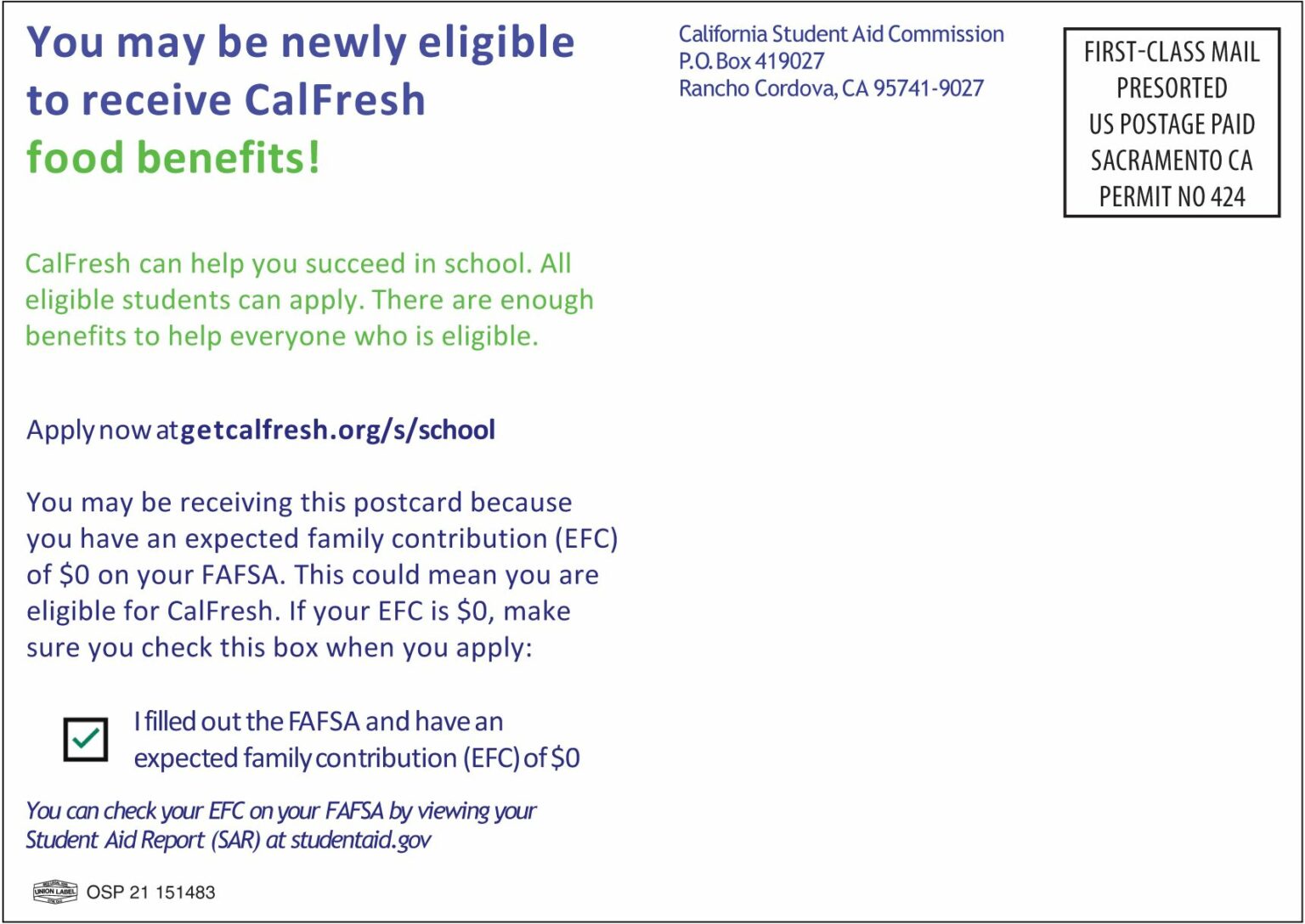 Outreach to California College Students Encouraged Them to Apply for CalFresh - California ...